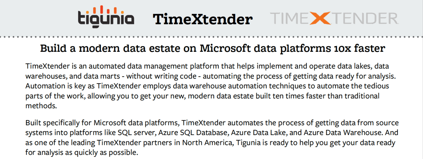 TimeXtender - Tigunia